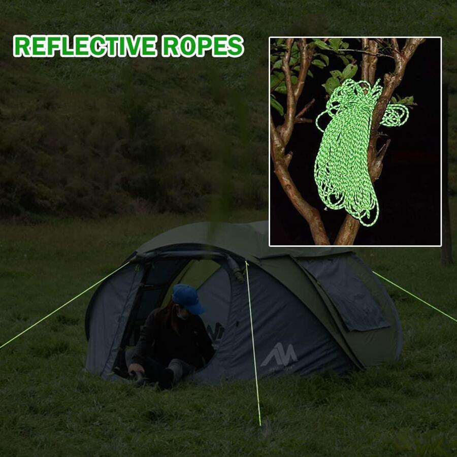 4 Person Pop Up Tents for Camping - AYAMAYA Waterproof Instant Family Tents with Skylight ...