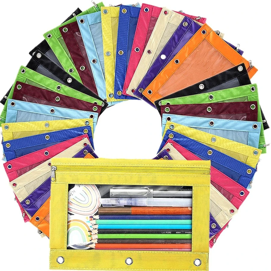 3-Ring Pencil Pouch,Supplies Pencil Pouches,Bulk Pencil Pouch 30 Pack ...