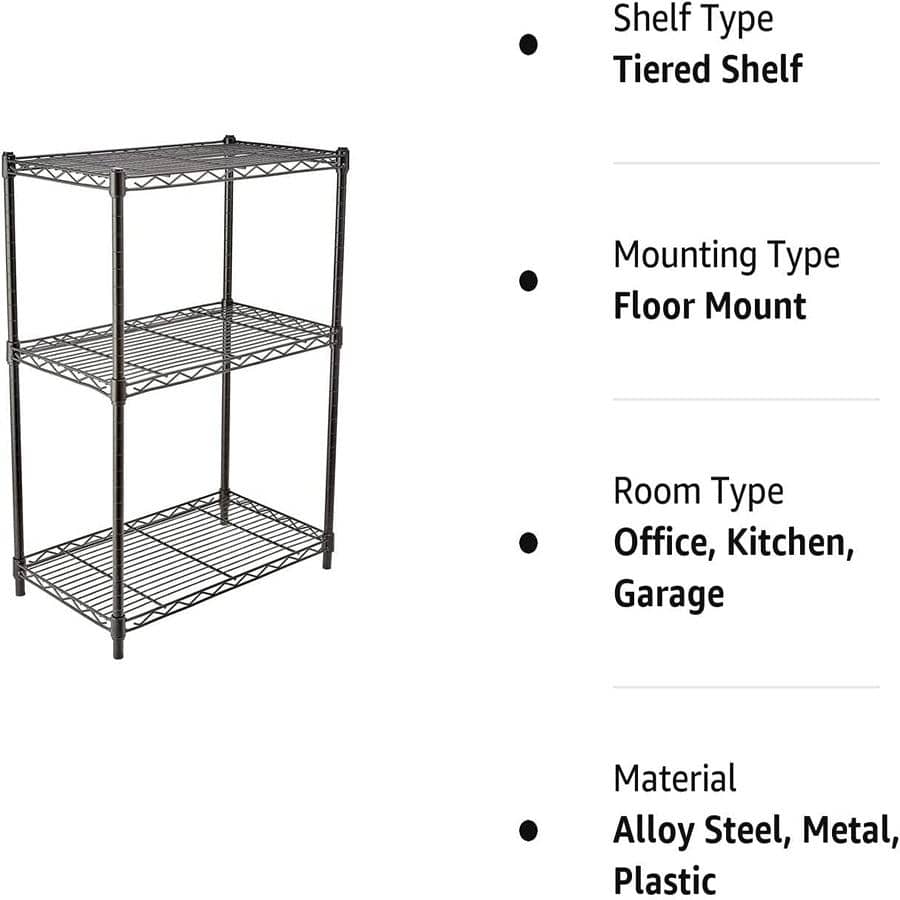 WEKITY Storage Rack, 3-Layer Adjustable Shelves, Heavy-Duty Storage ...