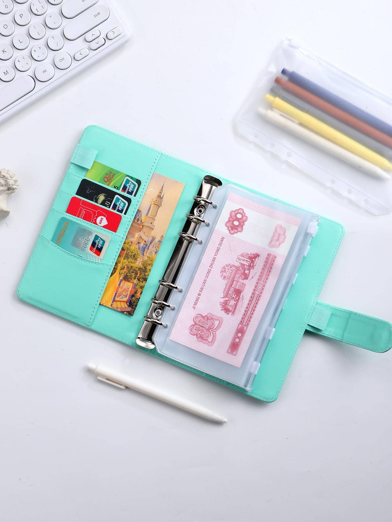 Class A6 PU Leather Budget Holder Notebook Cash Envelope System Set ...