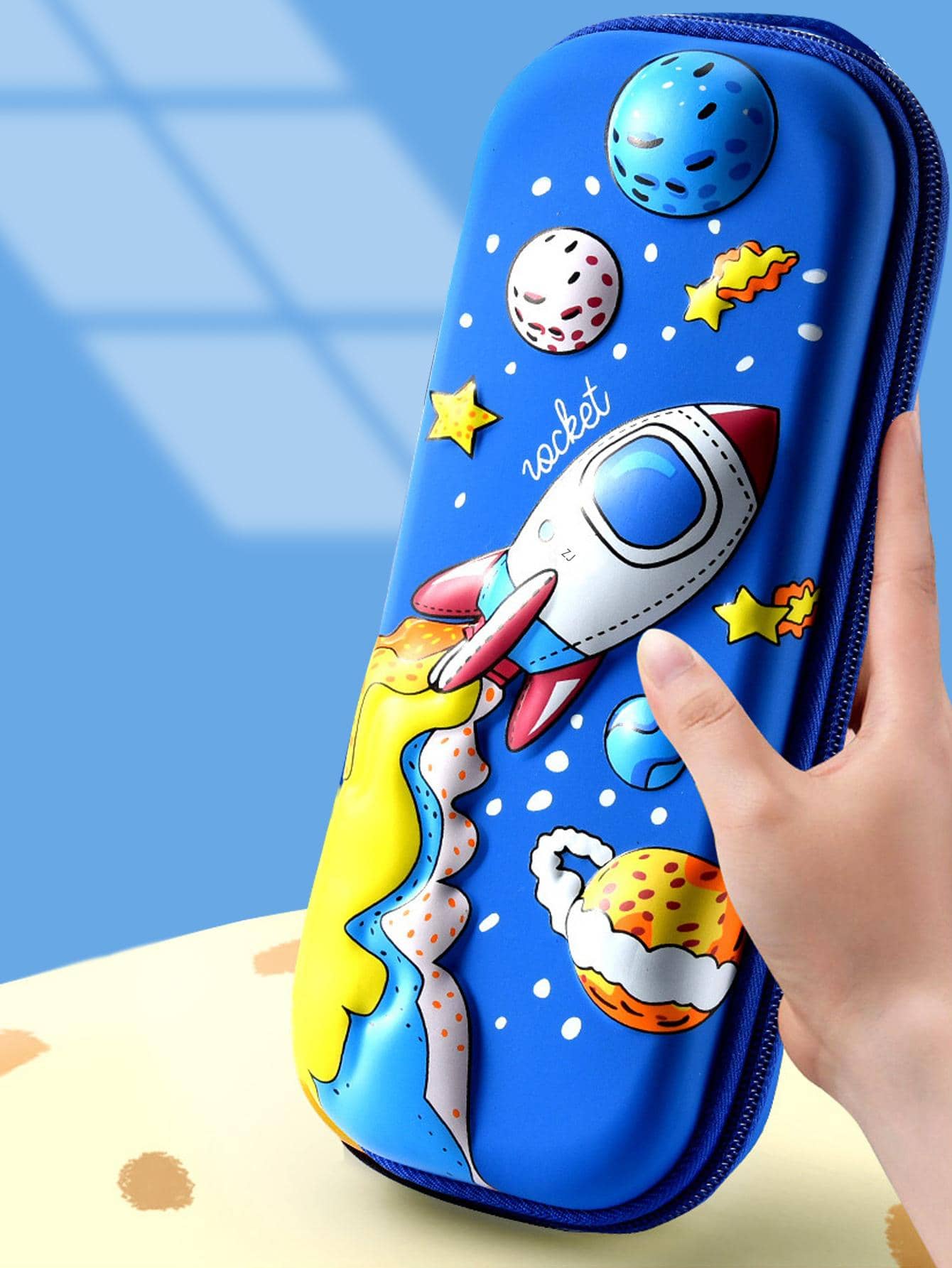 1pc Cartoon Rocket Pattern Stationery Bag, Cute Portable Pen Bag For ...