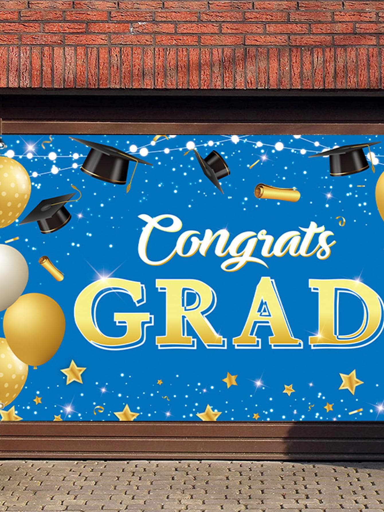 Graduation Party Background Cloth Blue Event Photo Backdrop Congrats ...