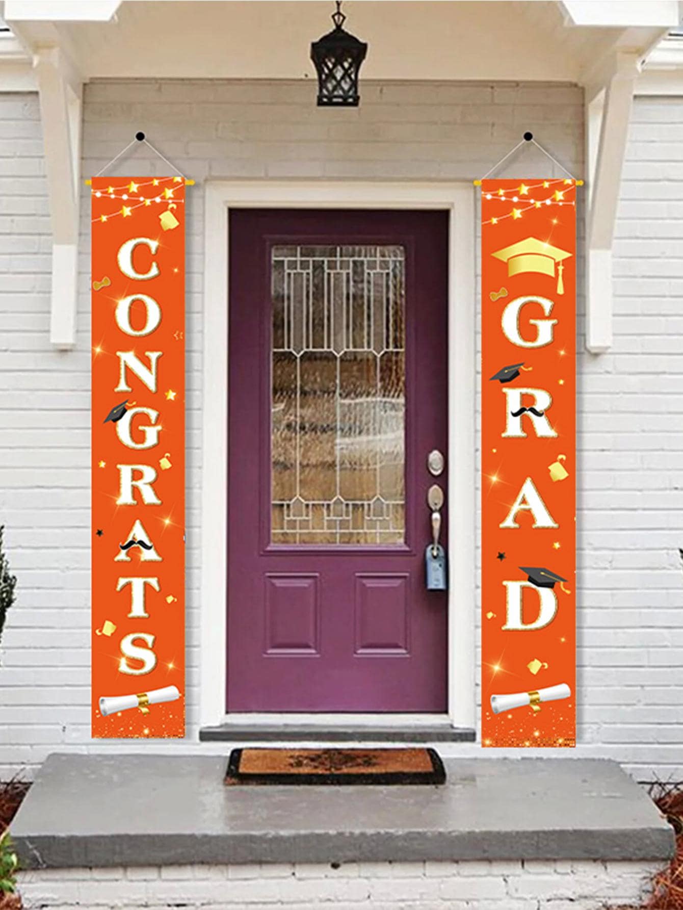 2024 Graduation Party Decoration Door Banner Porch Decor Orange ...