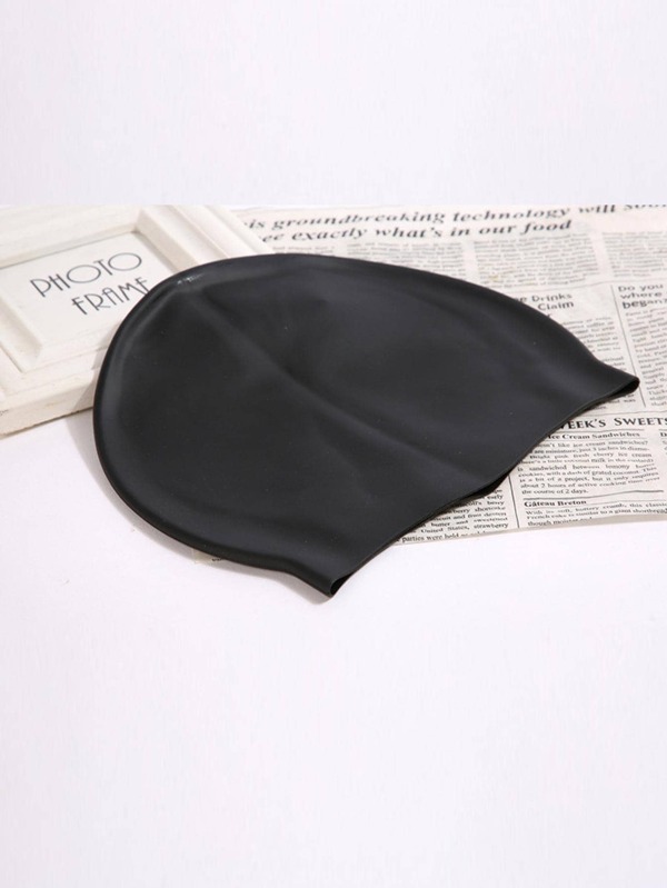 1pc Solid Color Swimming Cap, Black Silicone Swimming Cap For Swimming for Sale New Zealand| New ...