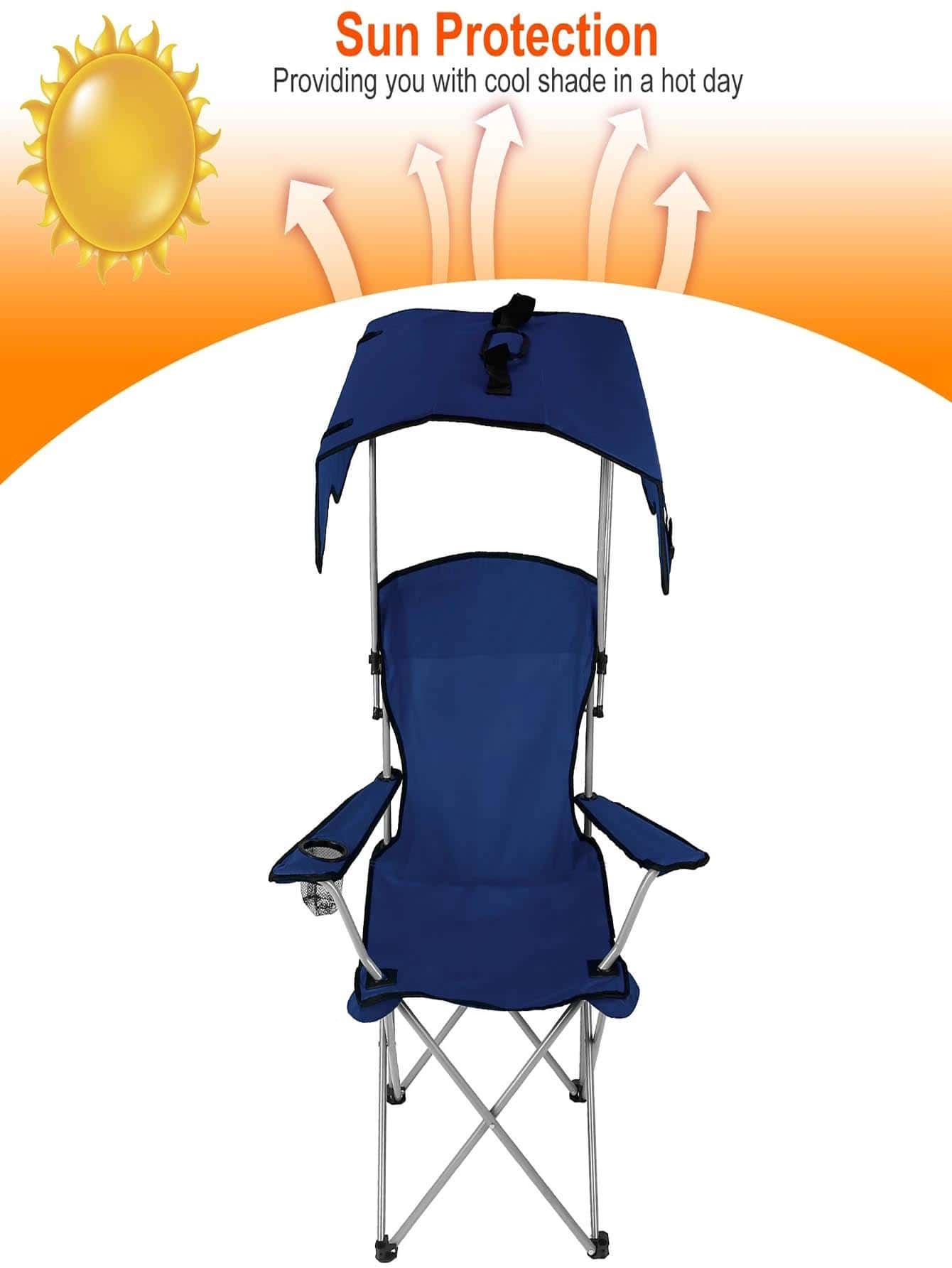 Foldable Beach Canopy Chair,Sun Protection Camping Lawn Canopy Chair ...