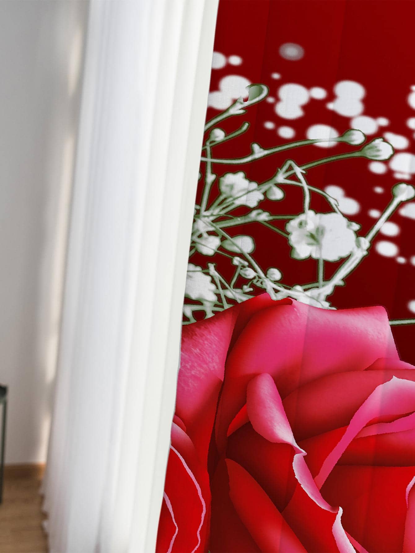 Floral Pattern Single Panel Sheer Curtain | SHEIN USA