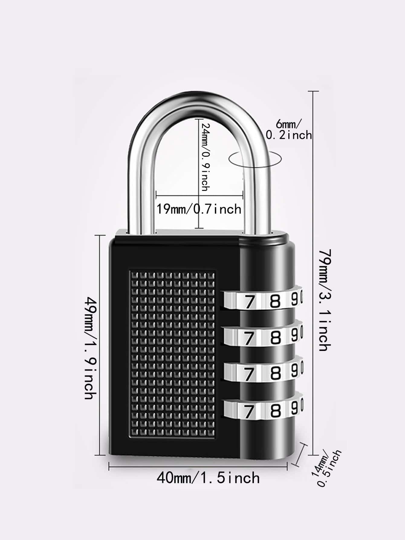 Metal Password Lock Door Lock 4 Digit Dial Combination Password Code ...
