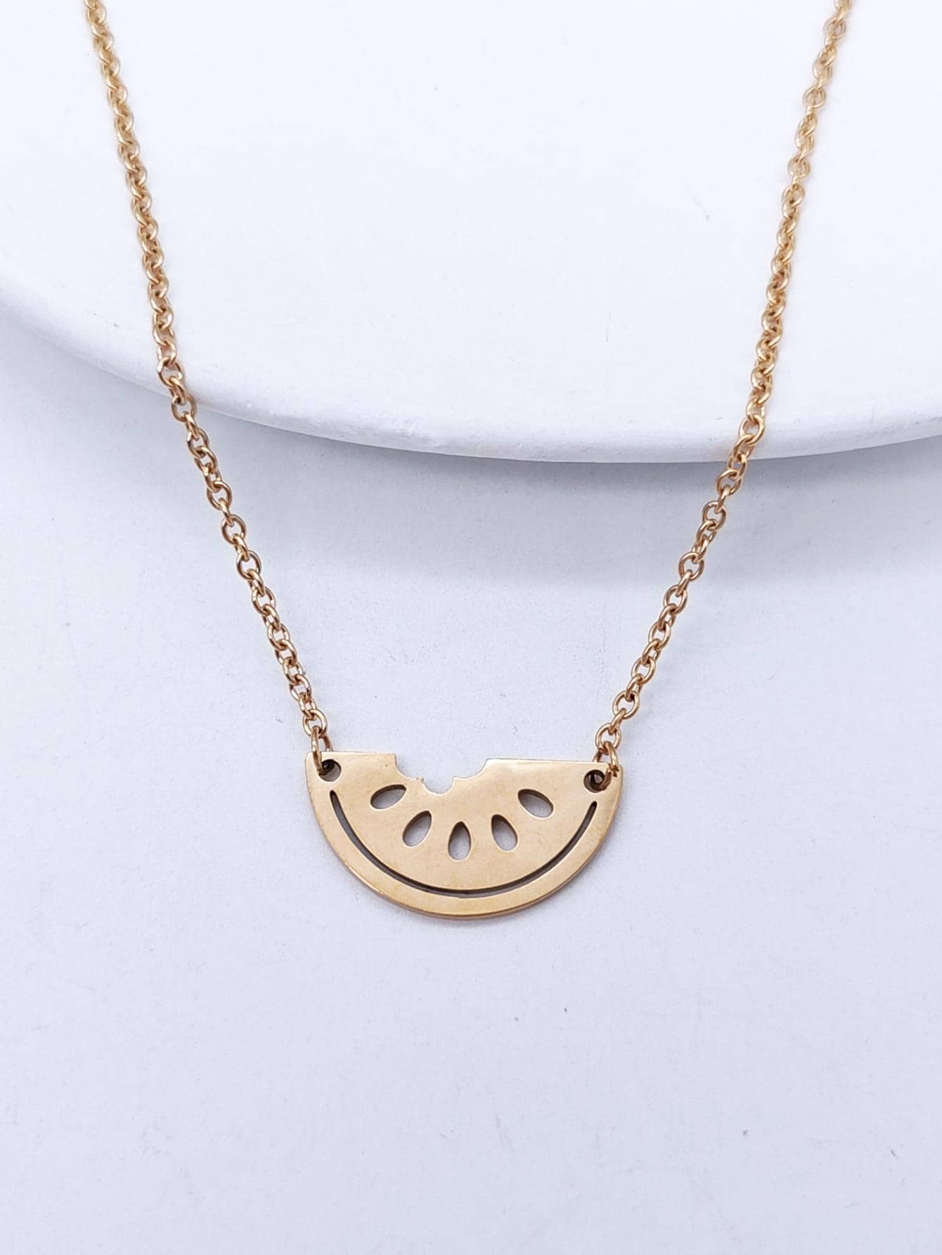 Hollow Out Watermelon Charm Necklace | SHEIN USA
