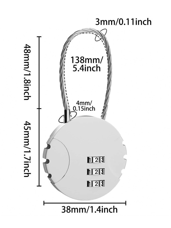 Metal Mini Dial Digits Code Lock Padlock Suitcase Combination Padlock ...