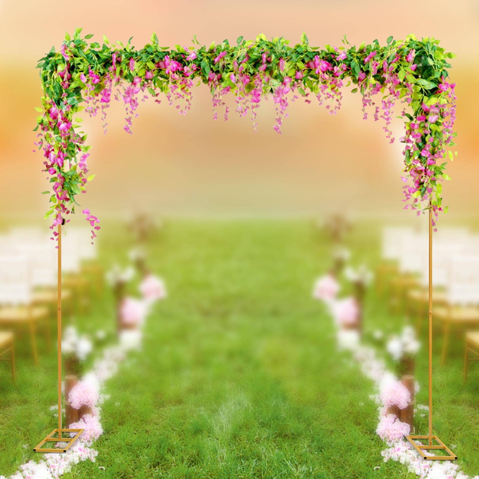 9.8FT x 9.8FT Backdrop Stand Heavy Duty with Base, Gold Portable ...