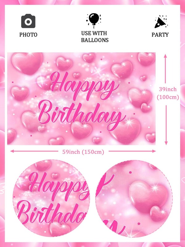 1pc Y2K Birthday Party Backdrop Banner, Y2k Pink Party Backdrop ...