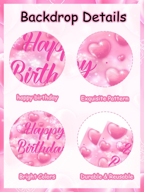 1pc Y2K Birthday Party Backdrop Banner, Y2k Pink Party Backdrop ...