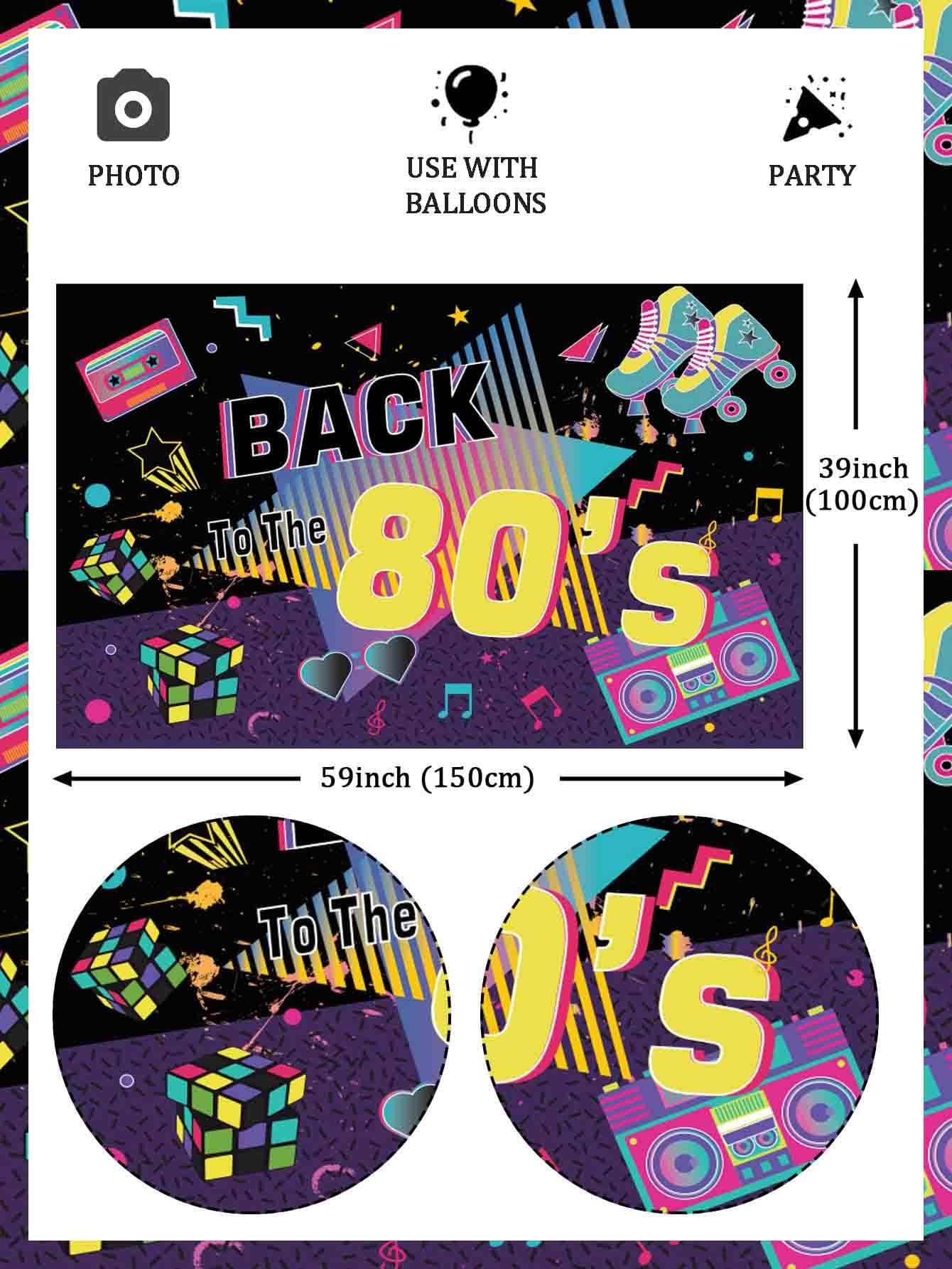 1pc 80's Party Decorations, Back To The 80's Banner 80's Backdrop Background Decoration, 80s ...