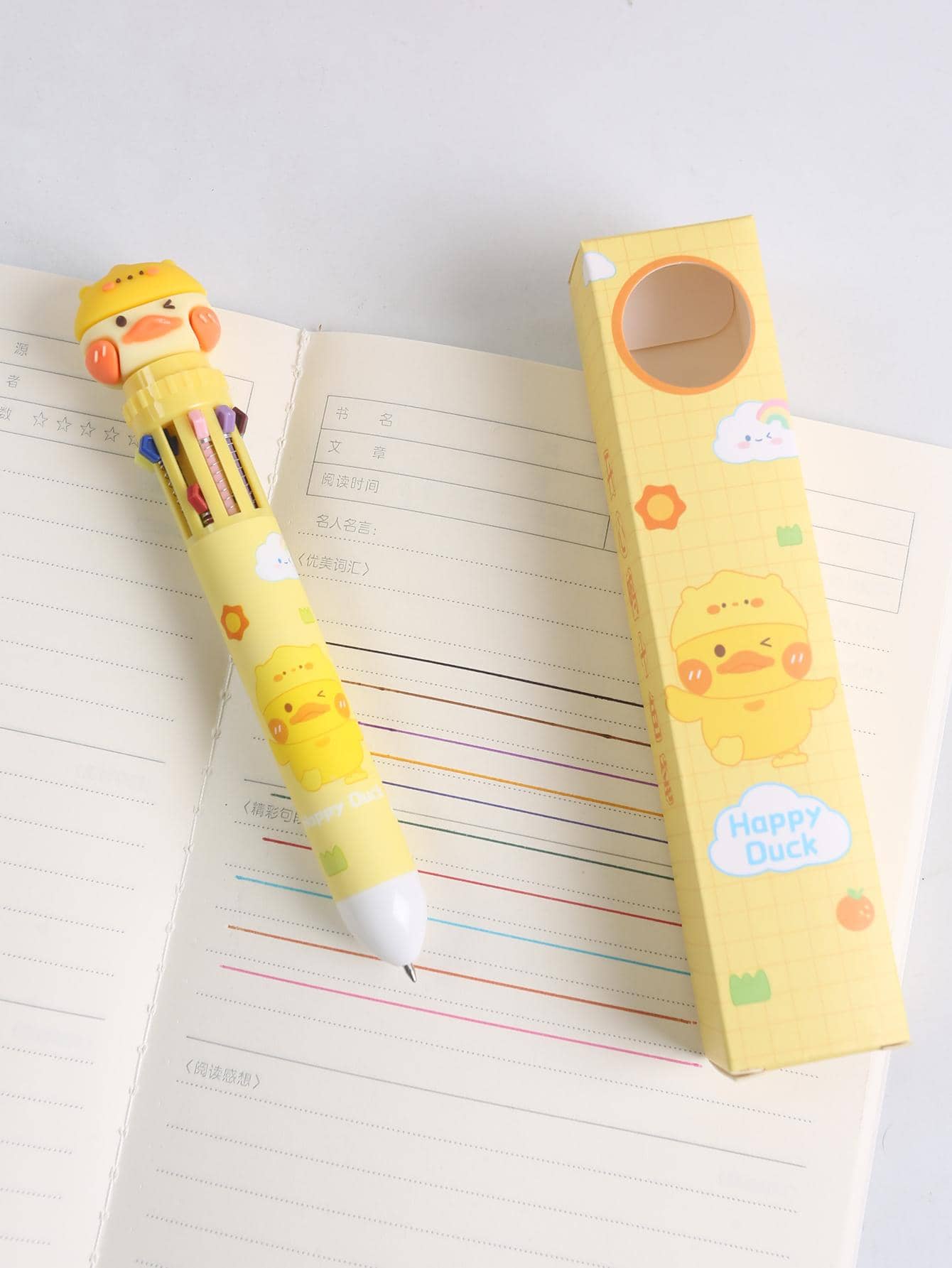 1pc Cartoon Duck Design Ballpoint Pen, Creative Portable Writing Pen ...