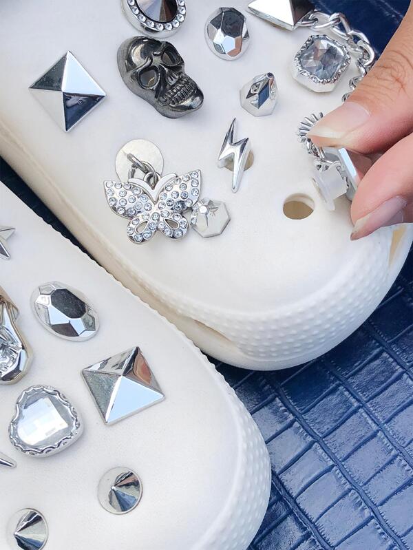 Clogs Shoes Accessory DIY Original Shoe Flower Gothic Punk Style For ...