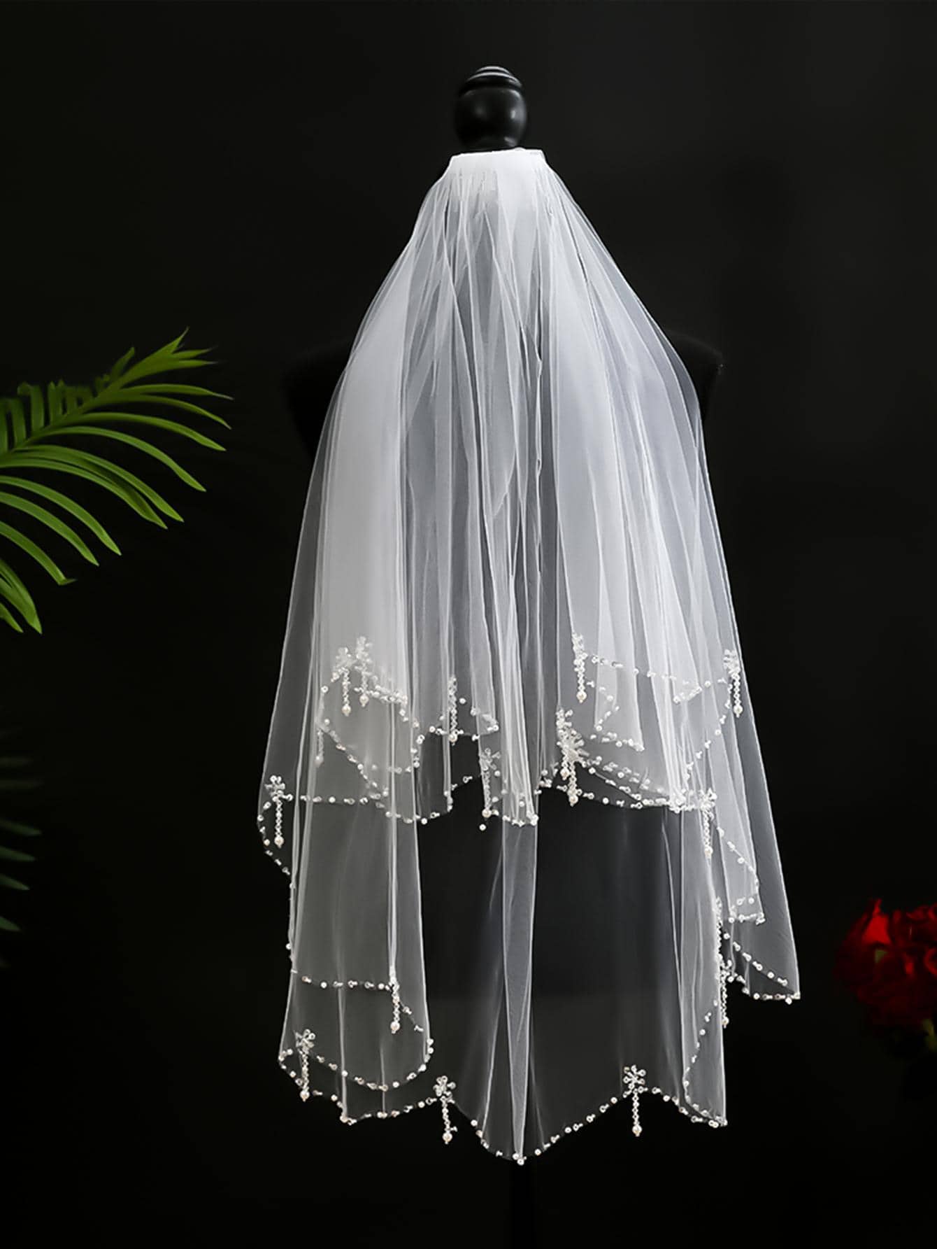 1pc Faux Pearl Decor Wedding Veil | SHEIN USA