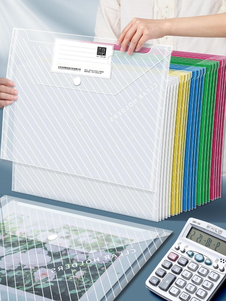 10pcs Clear File Pocket | SHEIN USA