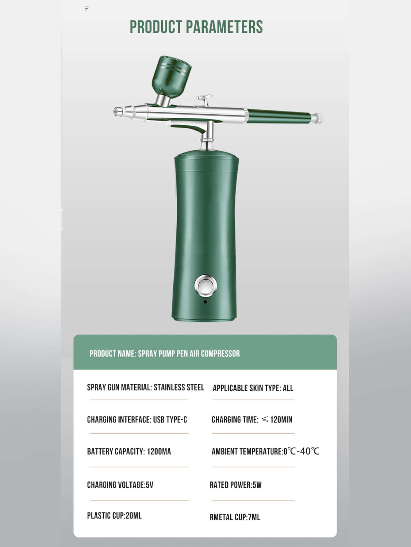 1pc Hand-held Oxygen Injection Instrument High-pressure Spray Nano ...