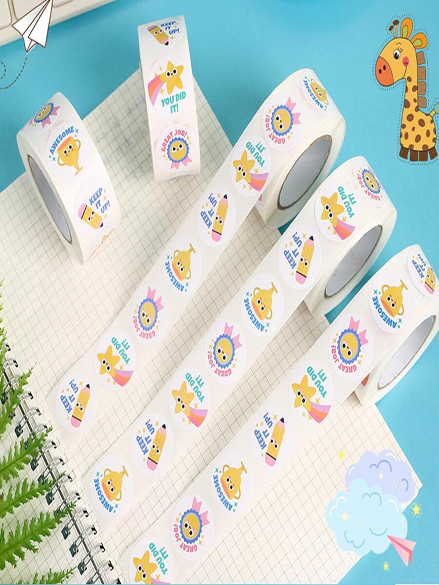 TYFYO 500pcs/roll 1inch Reward Stickers for Kids Children Kindergarten ...