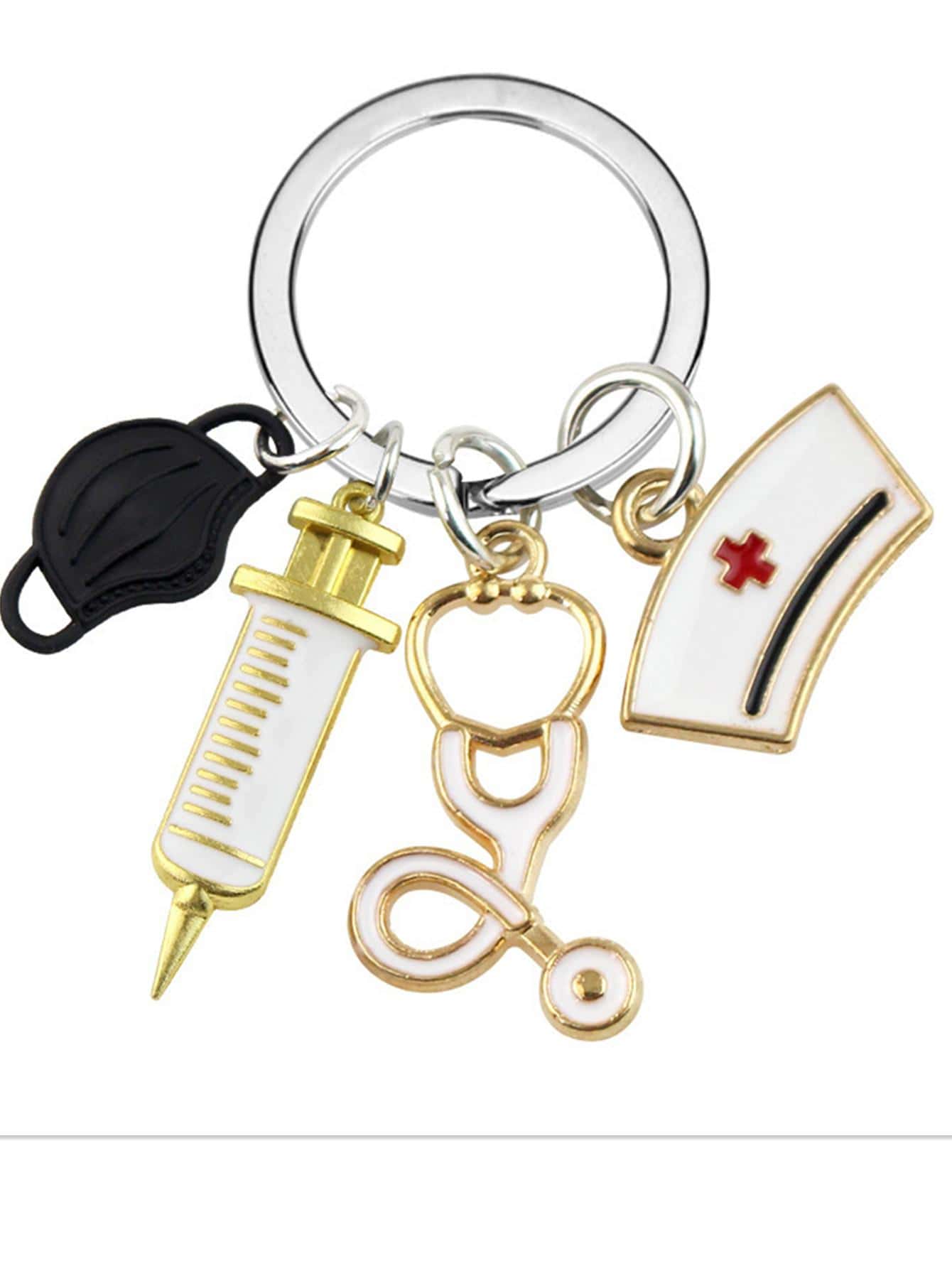 1pc Gender-Neutral Nurse & Doctor Face Mask Keychain Casual | SHEIN USA