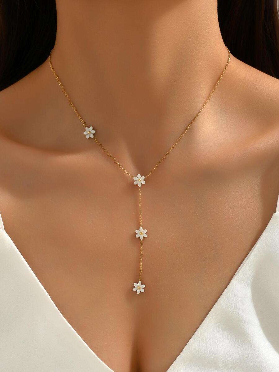 Rhinestone Flower Decor Y Lariat Necklace Valentines,Mom,Mother,Mother ...