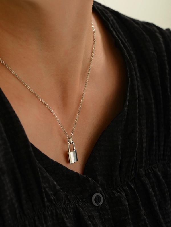 Lock Pendant Chain Necklace | SHEIN USA
