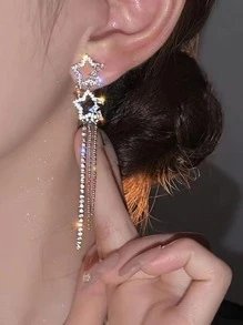 Rhinestone Star Decor Drop Earrings | SHEIN USA