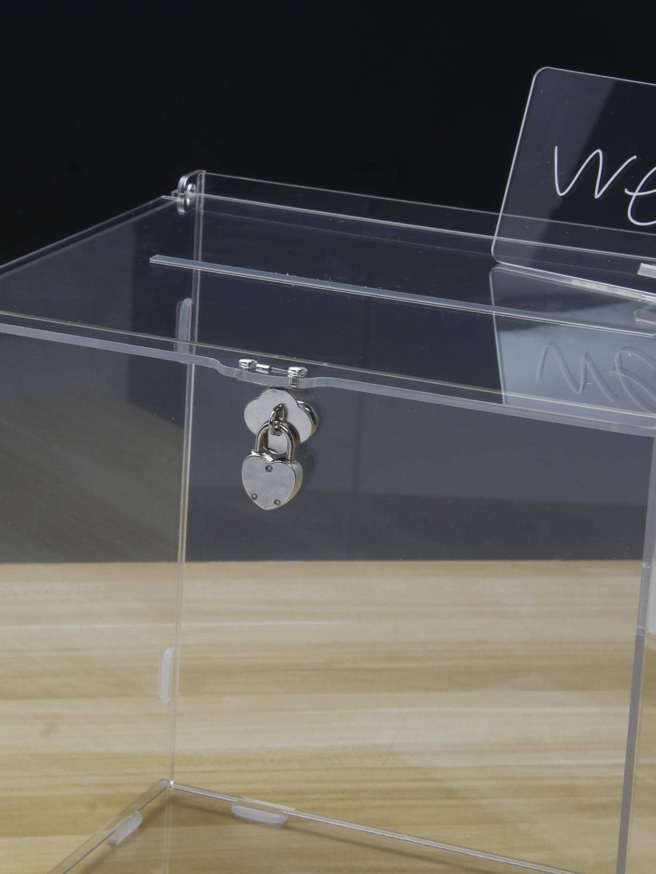 Acrylic Collection Box, Transparent Card Box With Lock For Wedding ...