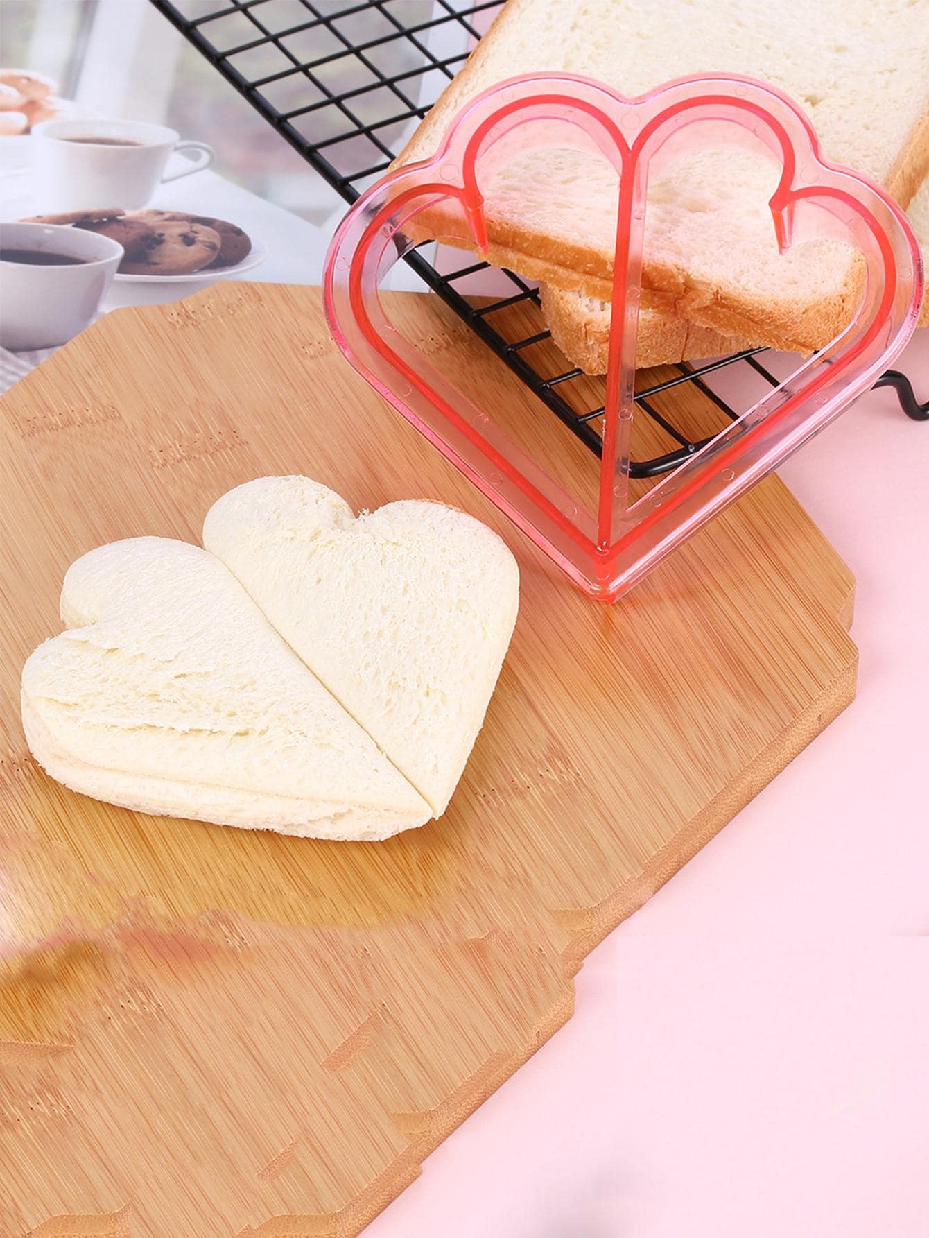 Heart-Shaped Sandwich Cutter, Biscuit & Bread Mold, Breakfast Bento Box ...