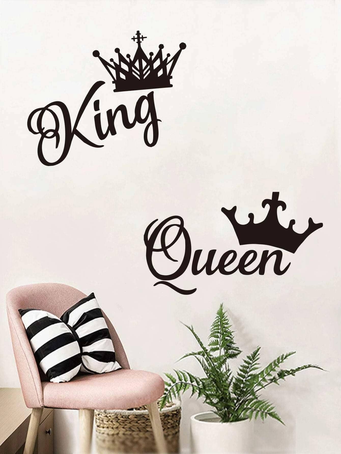1pc Queen & King Crown Print Wall Sticker | SHEIN EUR