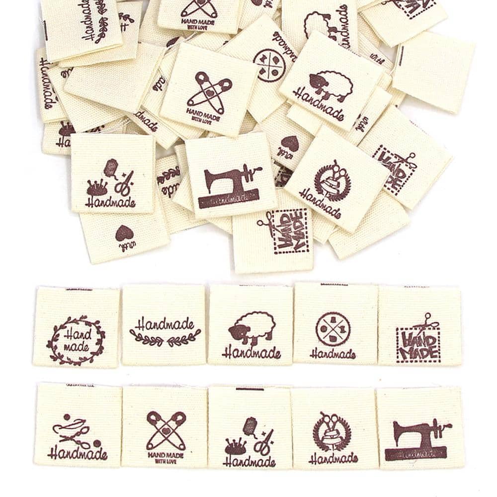 50Pcs Cloth Labels Fold Tags Sheep Heart Pattern Label For Knitted Hats ...