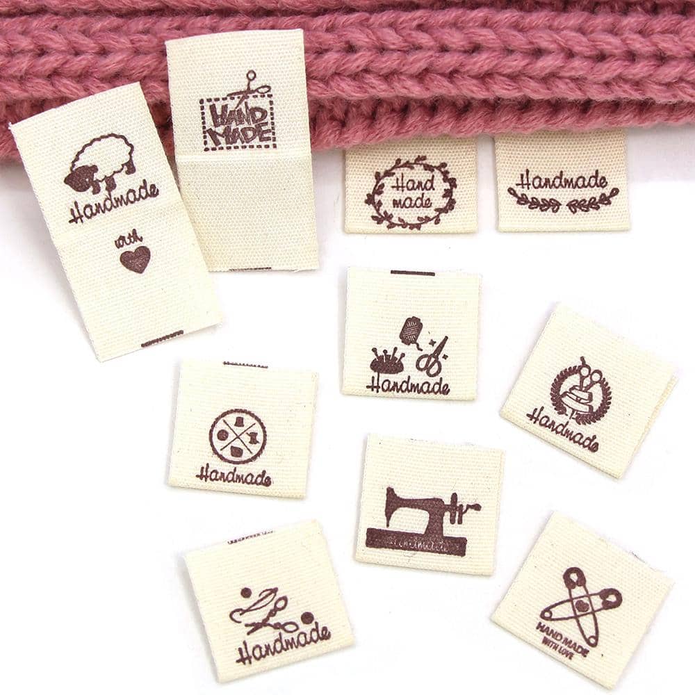 50Pcs Cloth Labels Fold Tags Sheep Heart Pattern Label For Knitted Hats ...