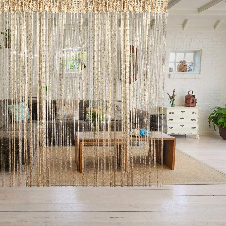 Decorative String Curtain For Door Window Glitter Flash Line Shiny ...
