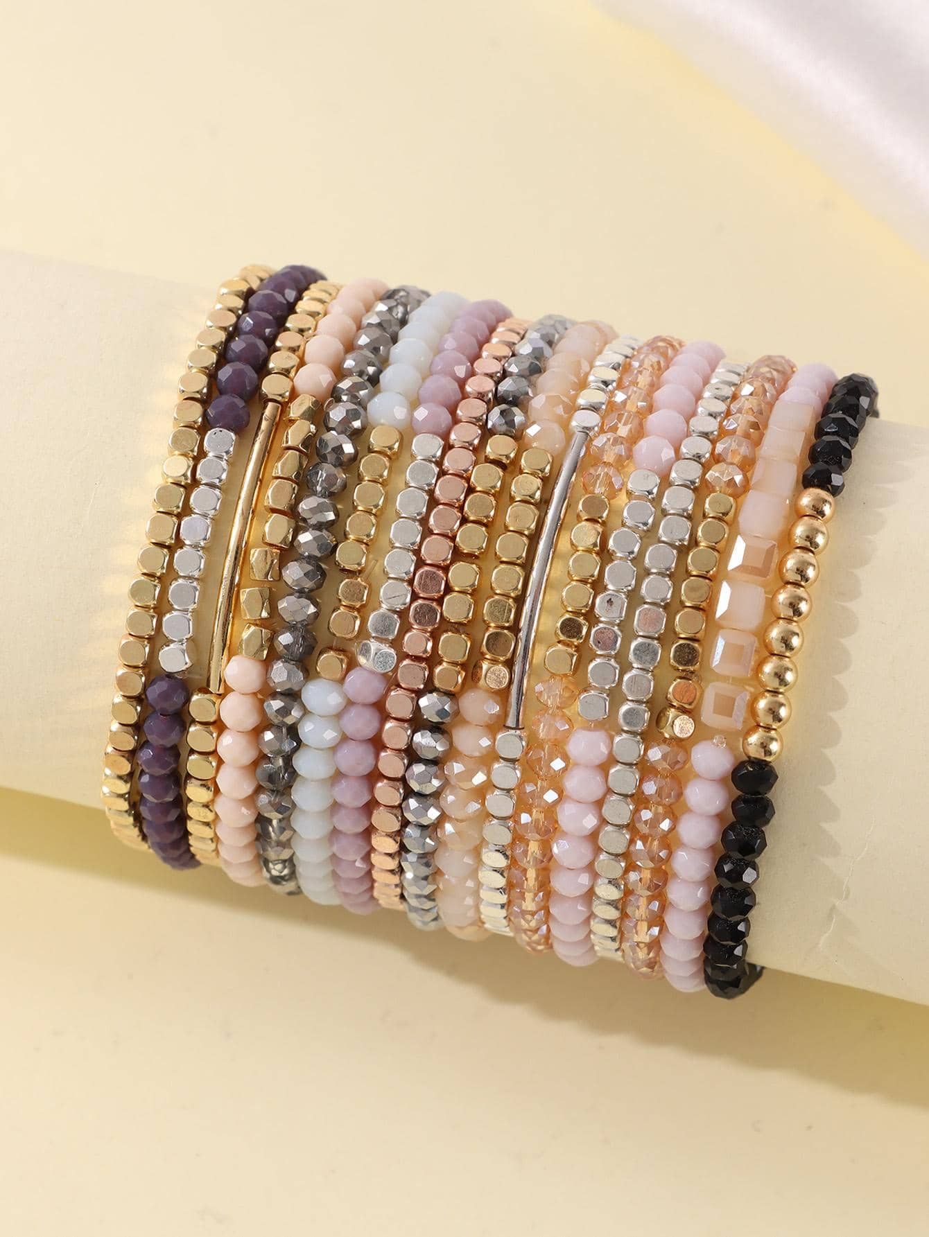 17pcs Delicate Boho Beaded Multi Layer Versatile Statement Bracelet ...