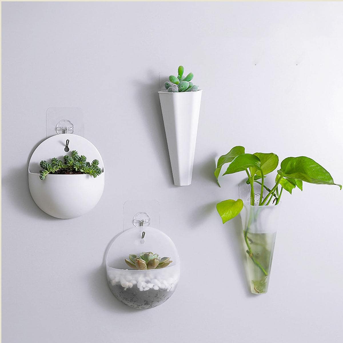 4pcs/set Plastic Plant Hanger, European Style White Hanging Planter ...
