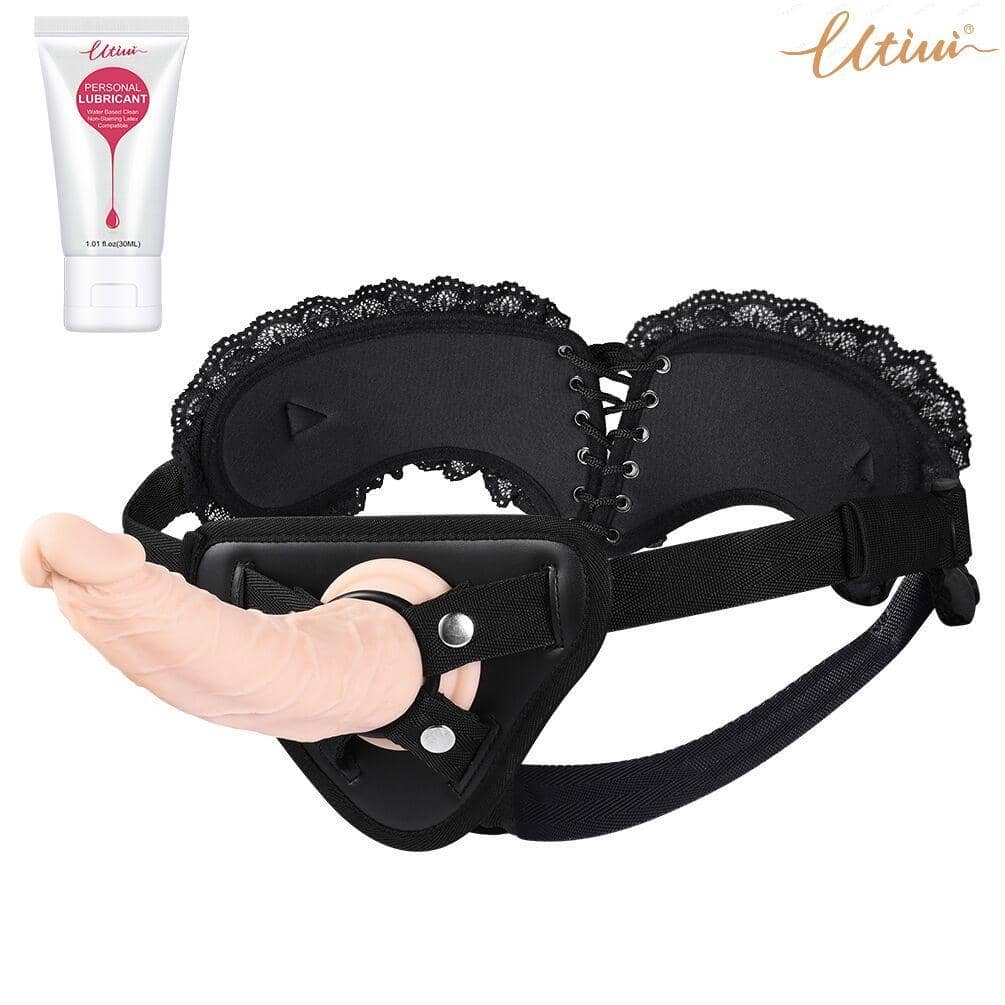 Utimi Wearable Sex Bandage for Women Masturbation Open Crotch Panties with Silicone Dildo Sex ...