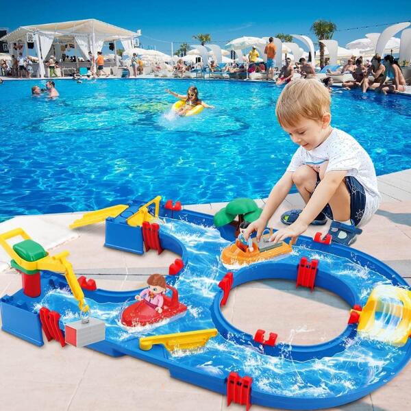 VATOS Water Toy for Kids 39pcs DIY Mini Water Park Toy on Table or Lawn ...