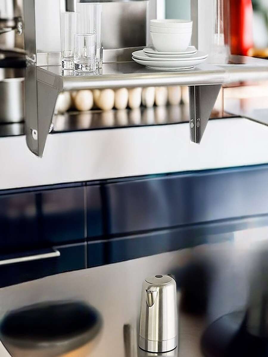 Stainless Steel Wall Shelf, 110 lbs Load Wall Mount Commercial Shelves ...