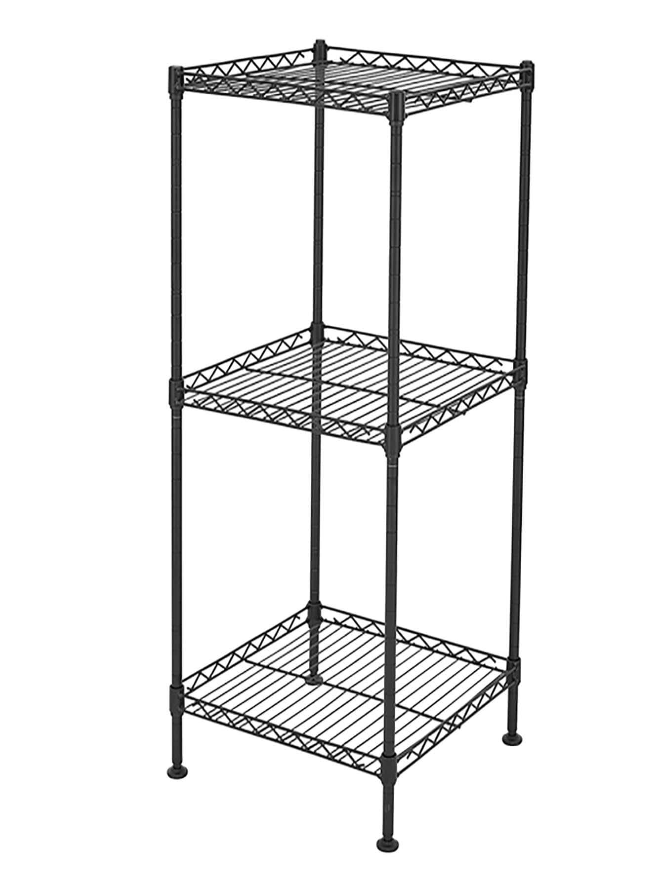 3-Tier Bathroom Shelf, Wire Shelving Unit, Metal Storage Rack for Small ...