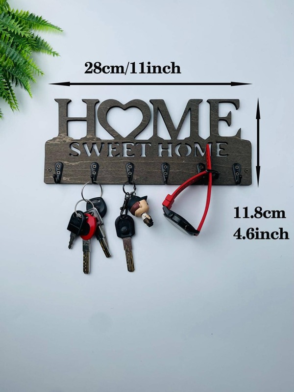 1pc Wall Mounted Sweet Home Decorative Key Holder Key Wall Hook Creative Key Holder For Front