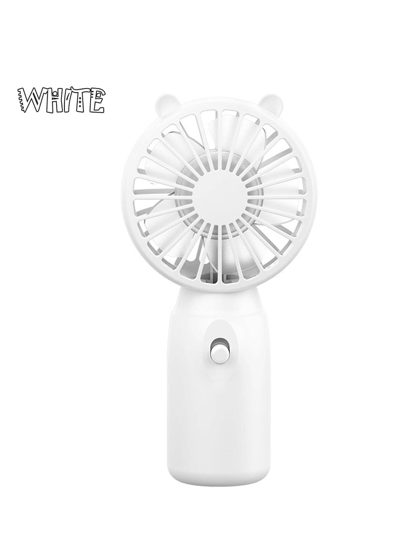 1pc ABS Mini Fan, Funny White Cartoon Ear Decor Handheld Fan For ...