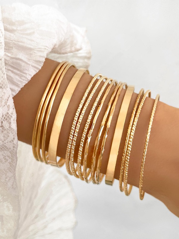14pcs/set Minimalist Bangle | SHEIN USA