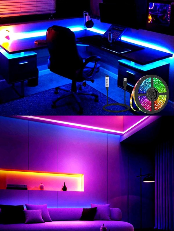 1pc ABS 1/3/5m 30/90/150 Led String Light, Modern Multifunction 3 ...