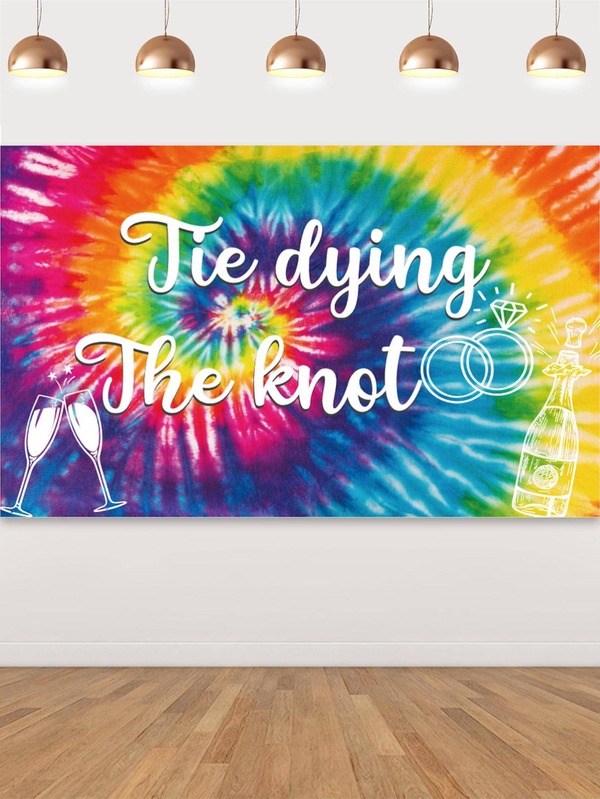 1pc Tie Dying The Knot Bachelorette Backdrop Party Decoration, Tie Dye ...
