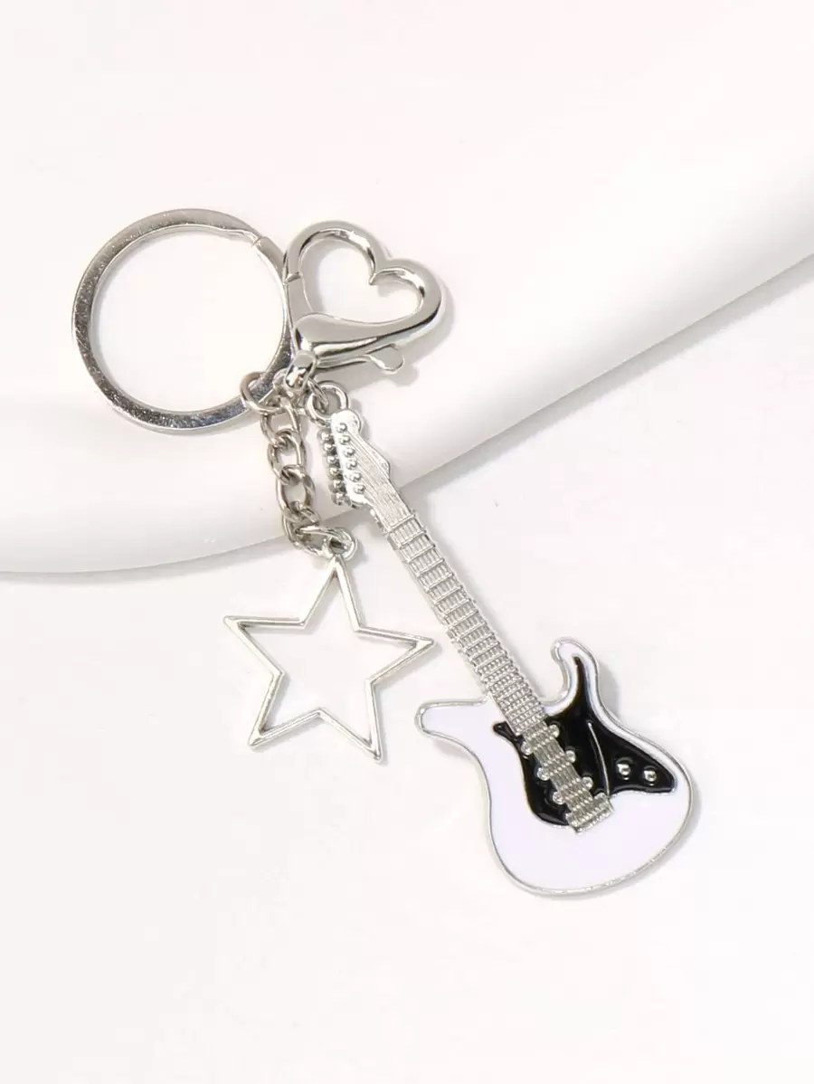 Musical Instrument & Star Charm Keychain | SHEIN USA