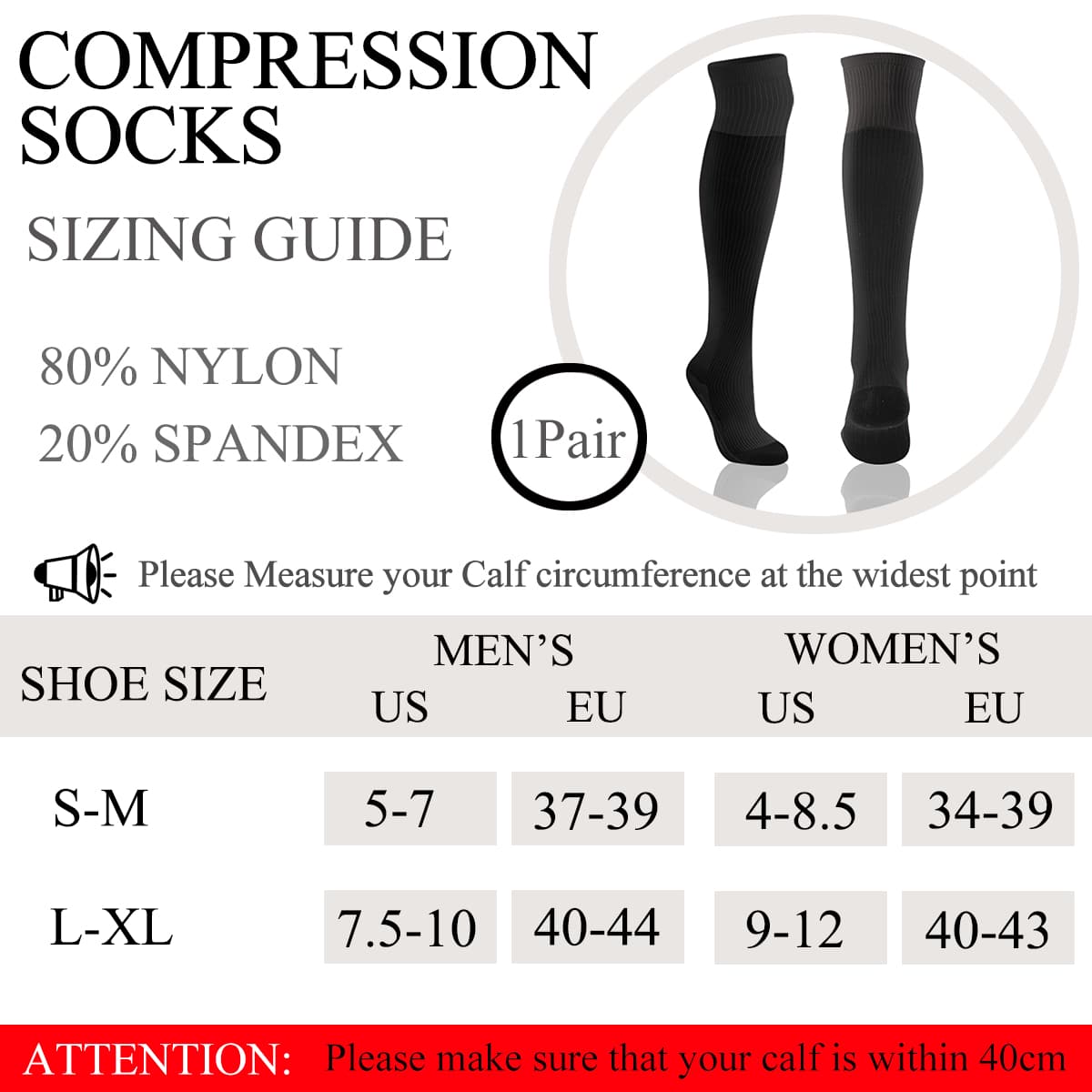 1pair Unisex Solid Casual Compression Over The Knee Compression Socks ...