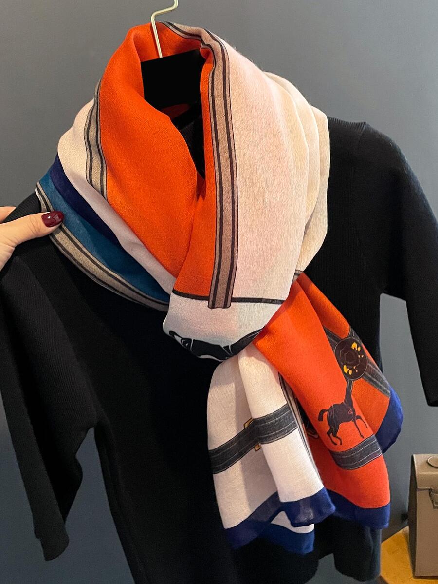 Horse Pattern Scarf | SHEIN USA