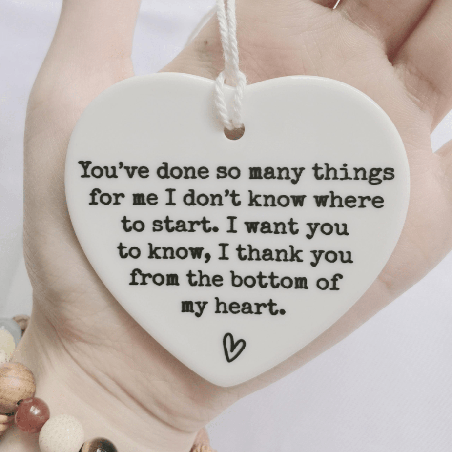 Heart-shaped White Porcelain Plaque, 'thank You' Message For Friends ...