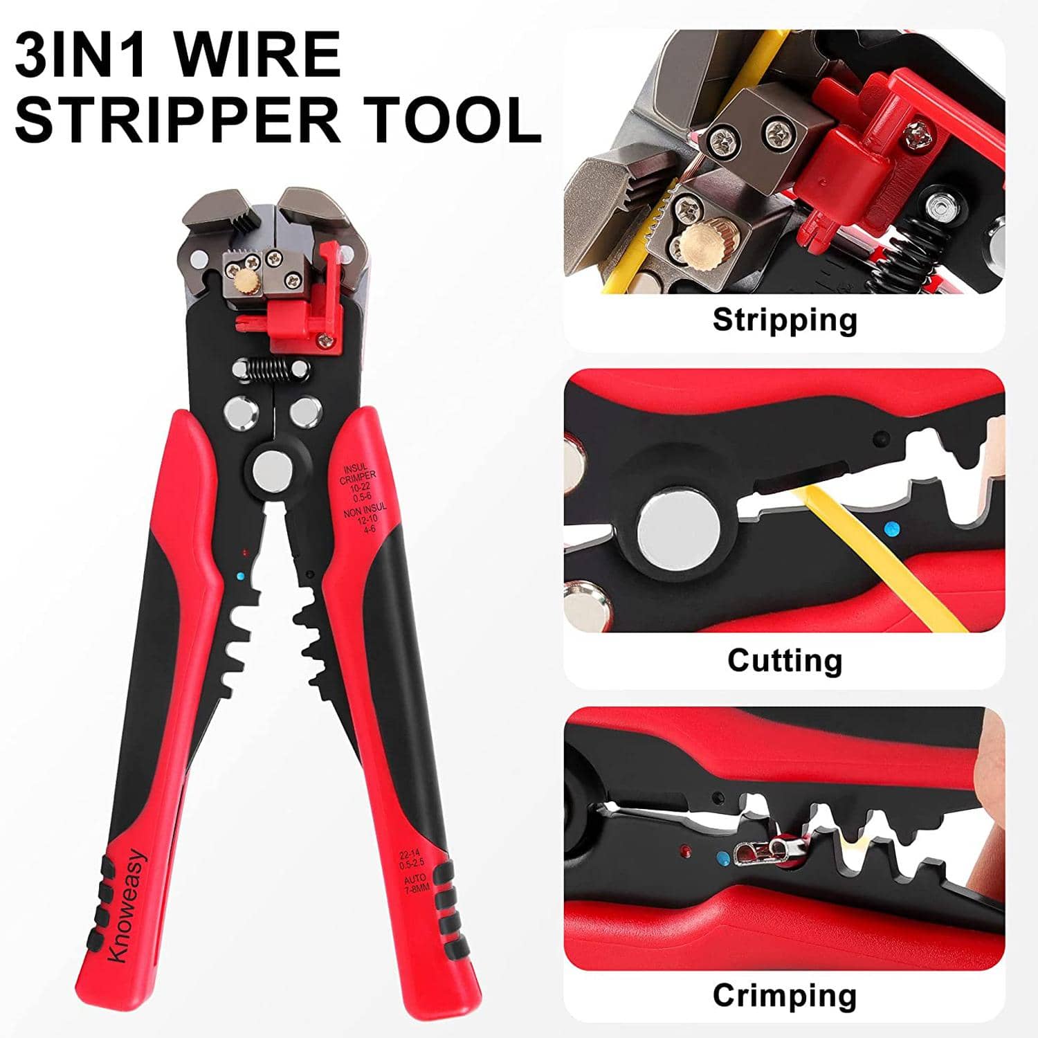 Knoweasy 8-Inch Wire Stripping Tool: Multifunctional Wire Stripping ...