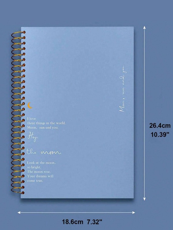 1pc Slogan Graphic Spiral Notebook, Simple Portable Journal Notebook ...